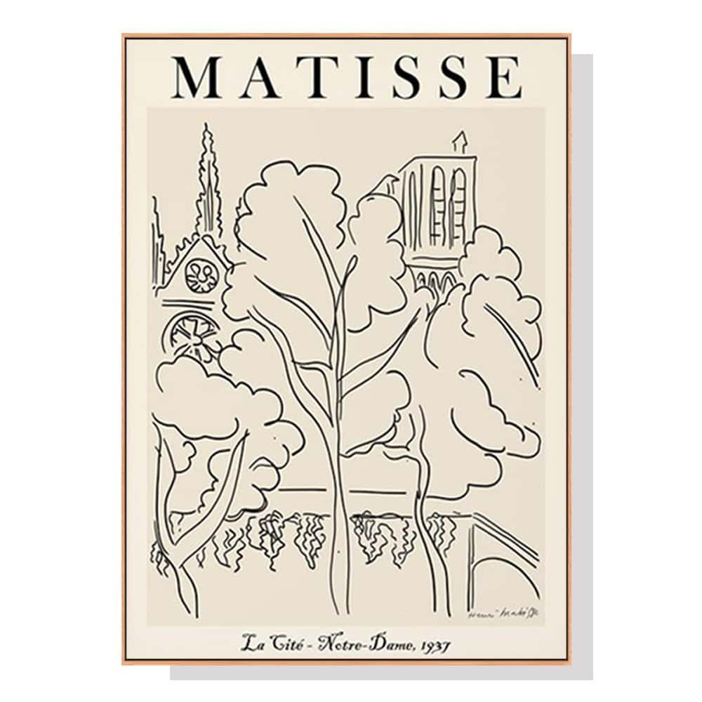 Line Art By Henri Matisse - Wood Frame Canvas - Touch of Scandi